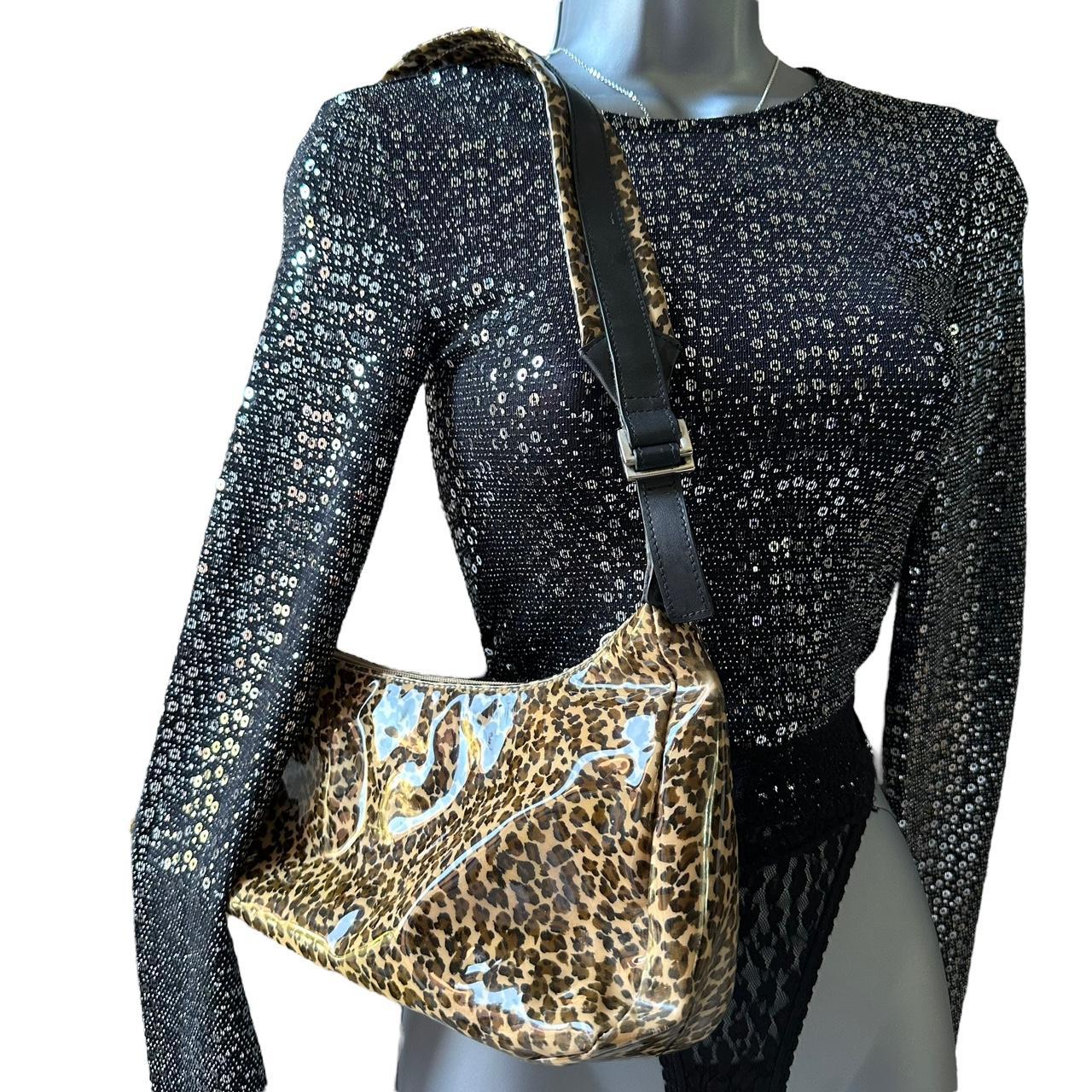 Vintage Pvc Leopard Print Shoulder Bag Shiny Depop