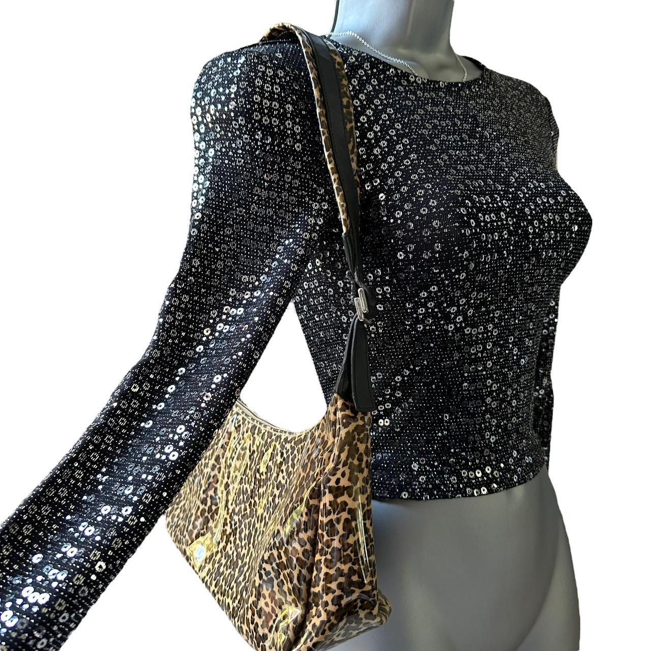 Vintage PVC leopard print shoulder bag Shiny... - Depop