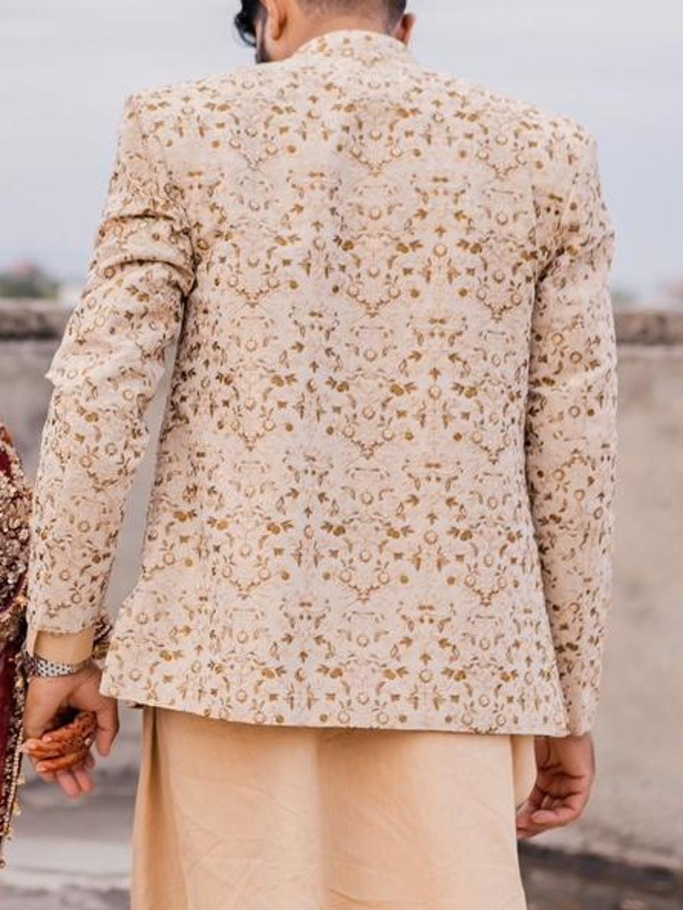 Light gold Men’s prince coat for walima. Beautifully... - Depop