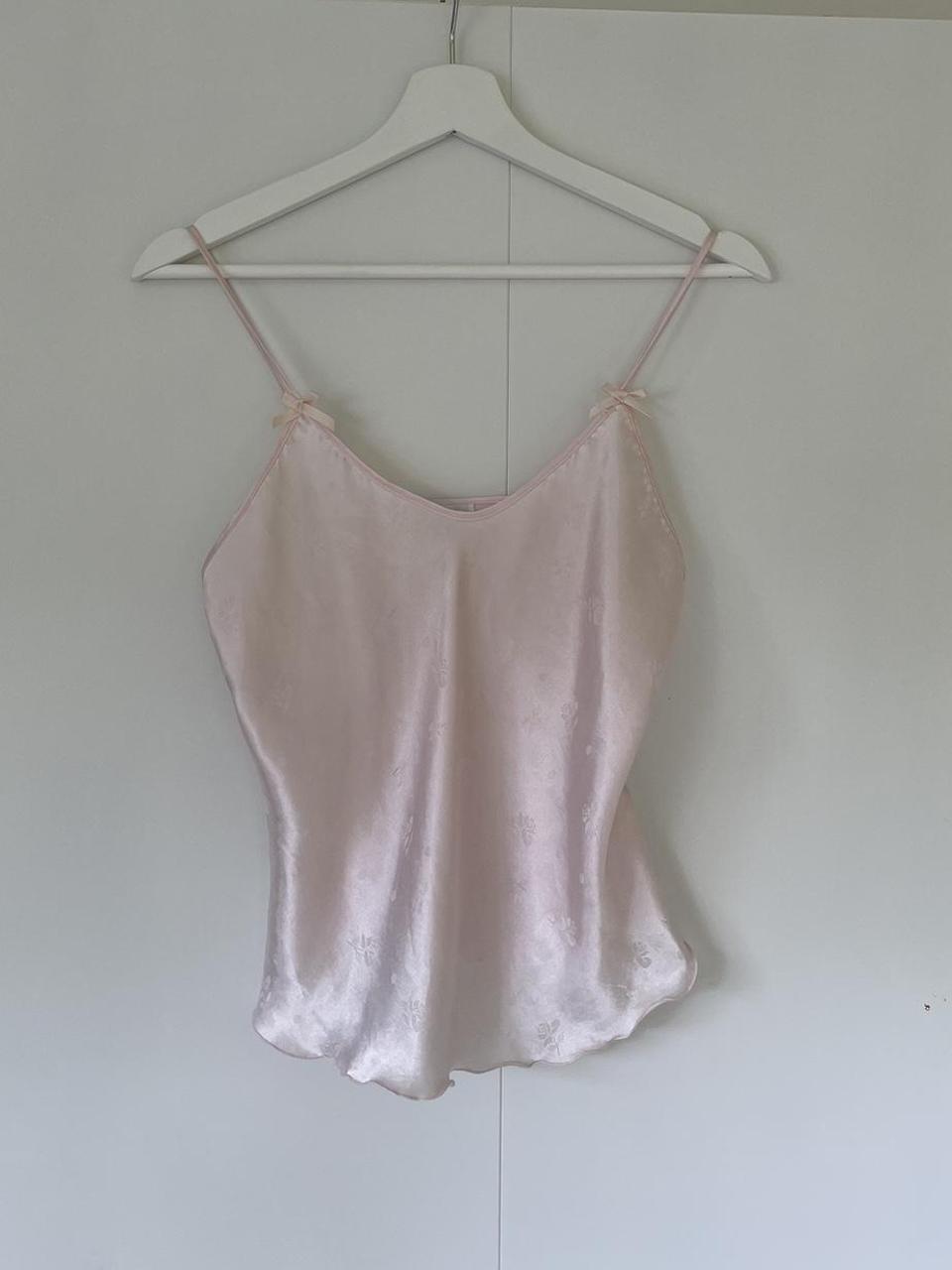 light pink silk singlet top size small - Depop