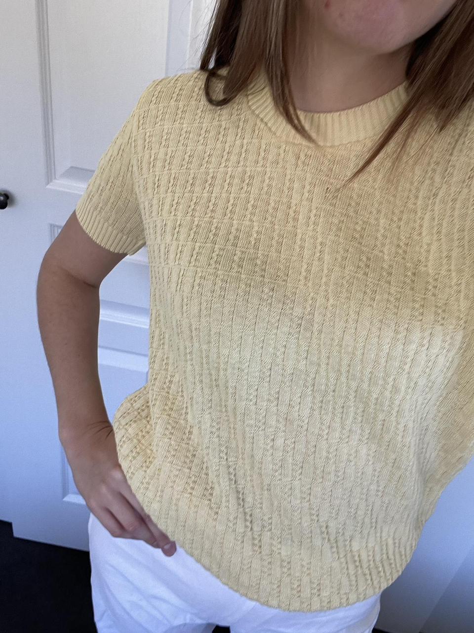 Yellow knit top • Size 6-10 - Depop