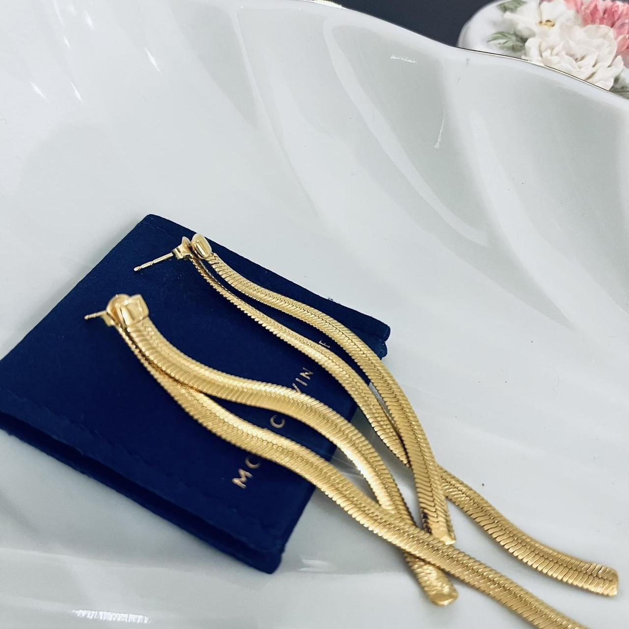 Missoma long drop double snake chain... - Depop