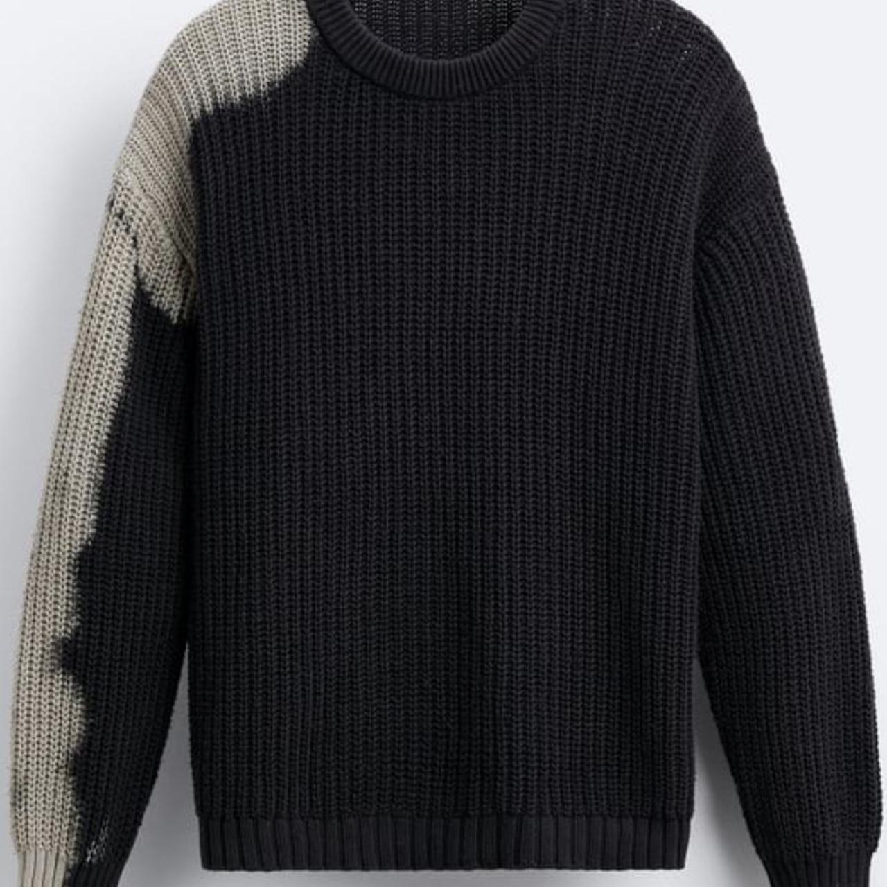 Zara spray print sweater cotton knit, side spray... - Depop