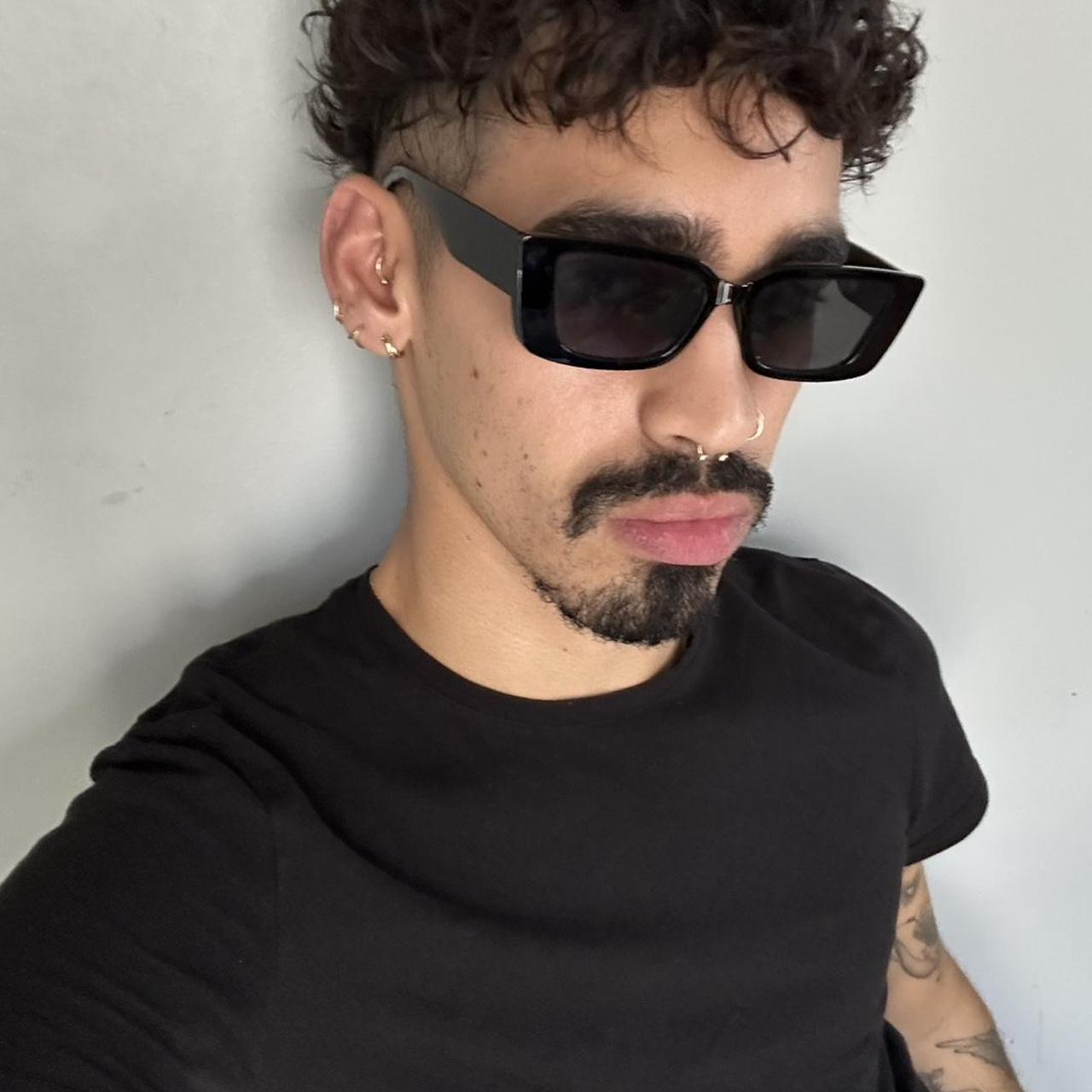 BASIC BLACK FRAMES • square frames with dark... | Depop