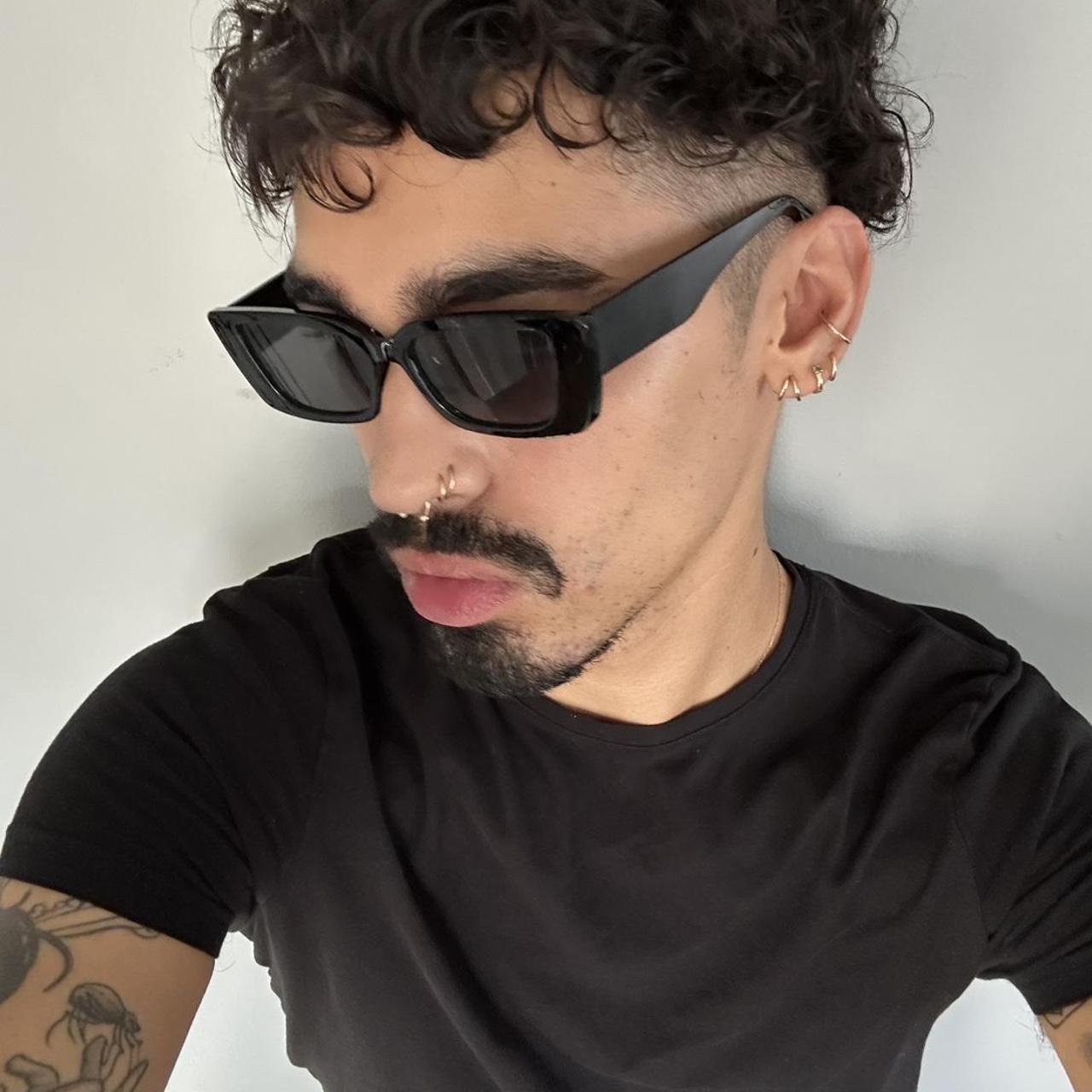 BASIC BLACK FRAMES • square frames with dark... | Depop