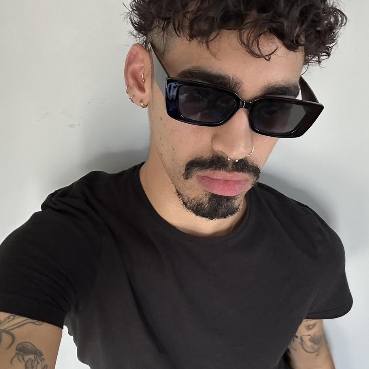 BASIC BLACK FRAMES • square frames with dark... | Depop