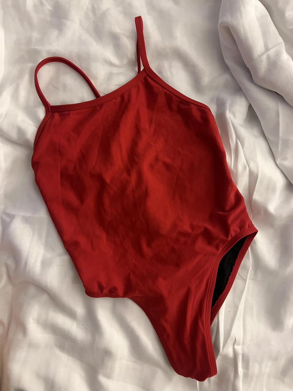 jolyn perry swim onesie in red - bought new for $68... - Depop