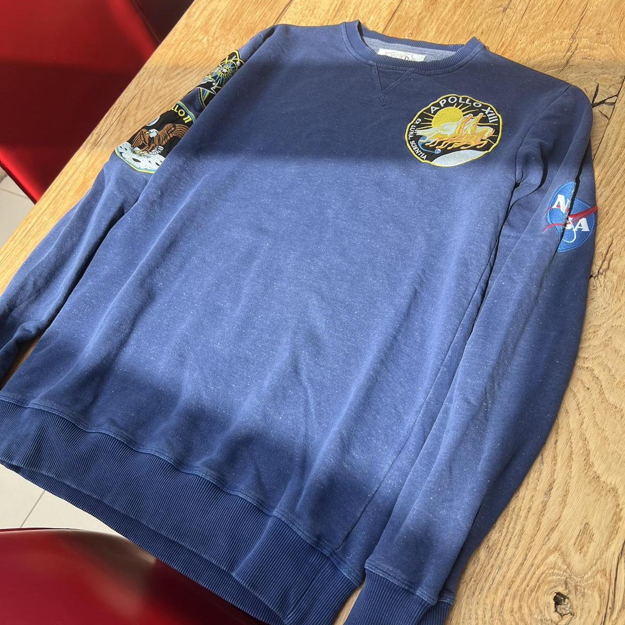 Apollo/Nasa themed blue sweatshirt Fits... - Depop
