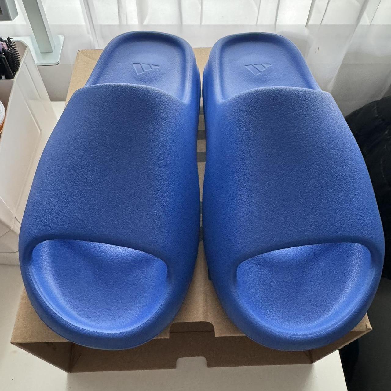 Yeezy Slide Azure *Authentic*: Receipt proof of... - Depop