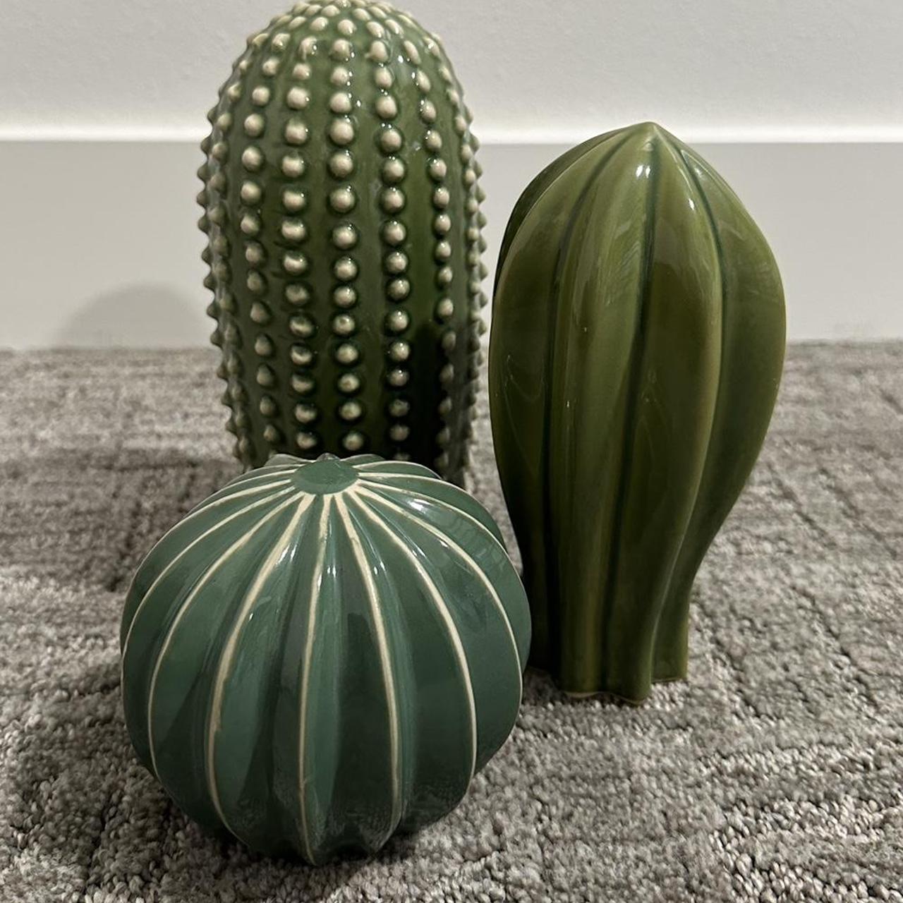 set of 3 ceramic, cactus decor. - Depop