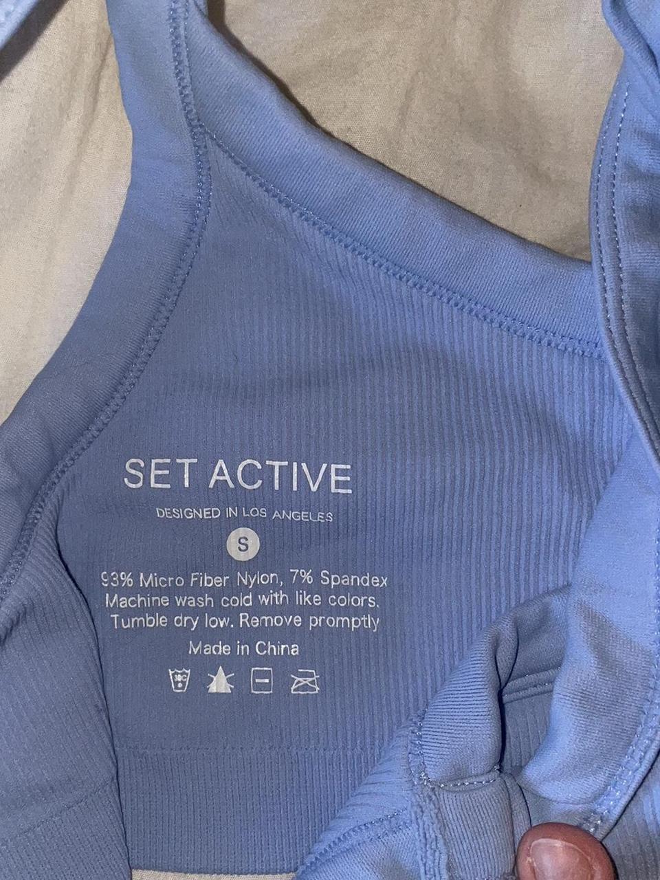 Set Active SCULPTFLEX® LOW BACK CAMI BRA - BLUE... - Depop