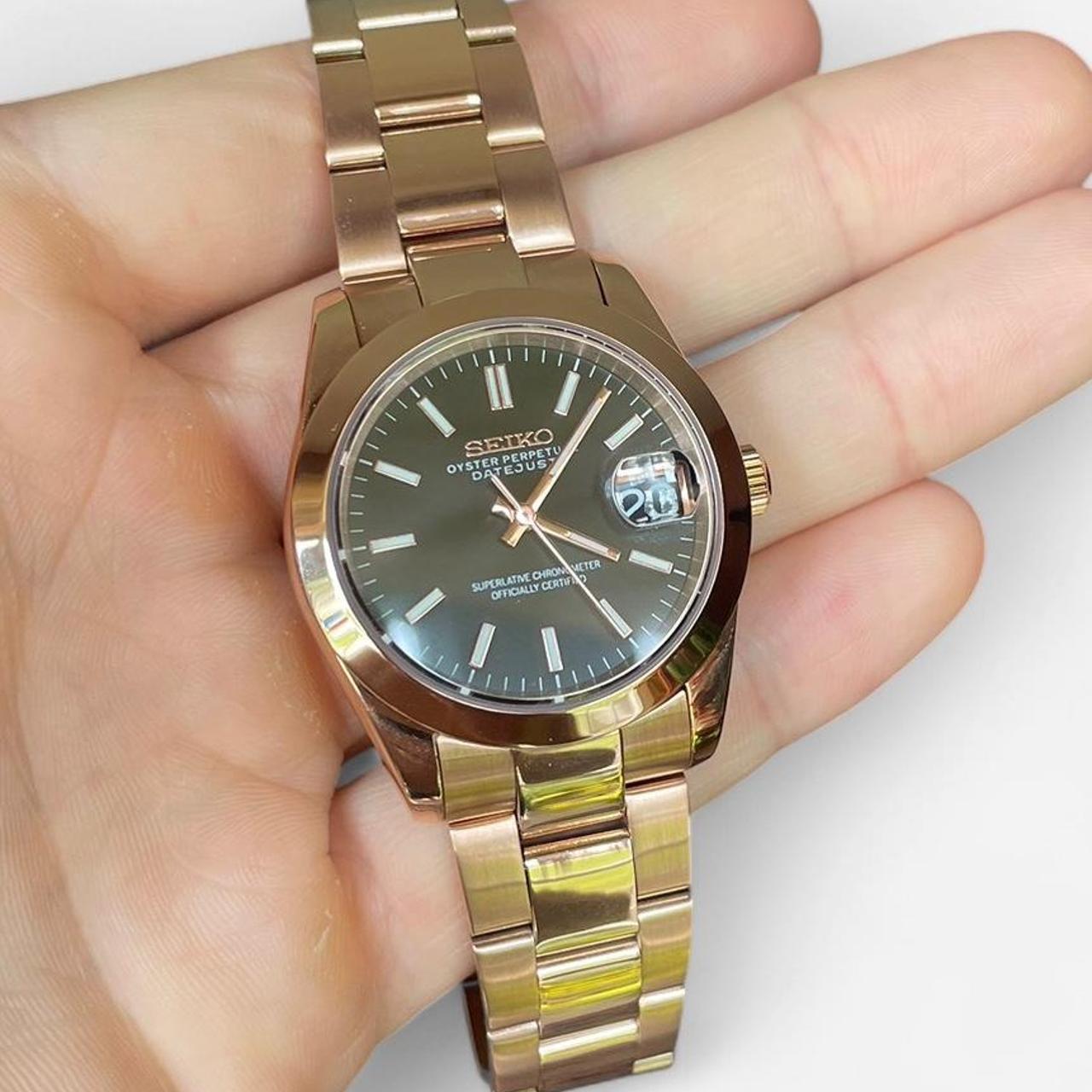 Seiko watch mod 36mm rose gold brand new | Depop