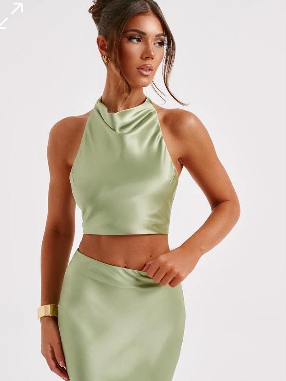 Baby Boo Green Backless Top Size XS Brand new - Depop