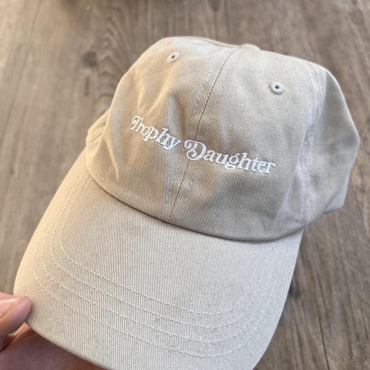 TROPHY DAUGHTER HAT tan embroidered adjustable... - Depop