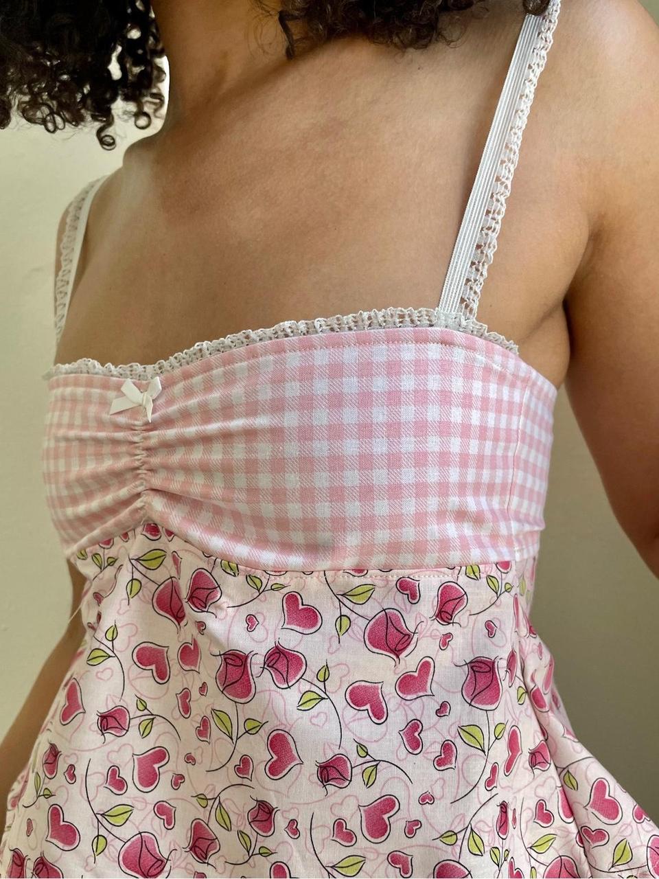 Valerie top Gorgeous mix of pink gingham and rose... - Depop