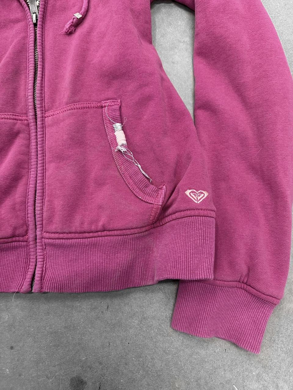 Roxy Fur Zip Up Hoodie Magenta shade w the cutest... - Depop