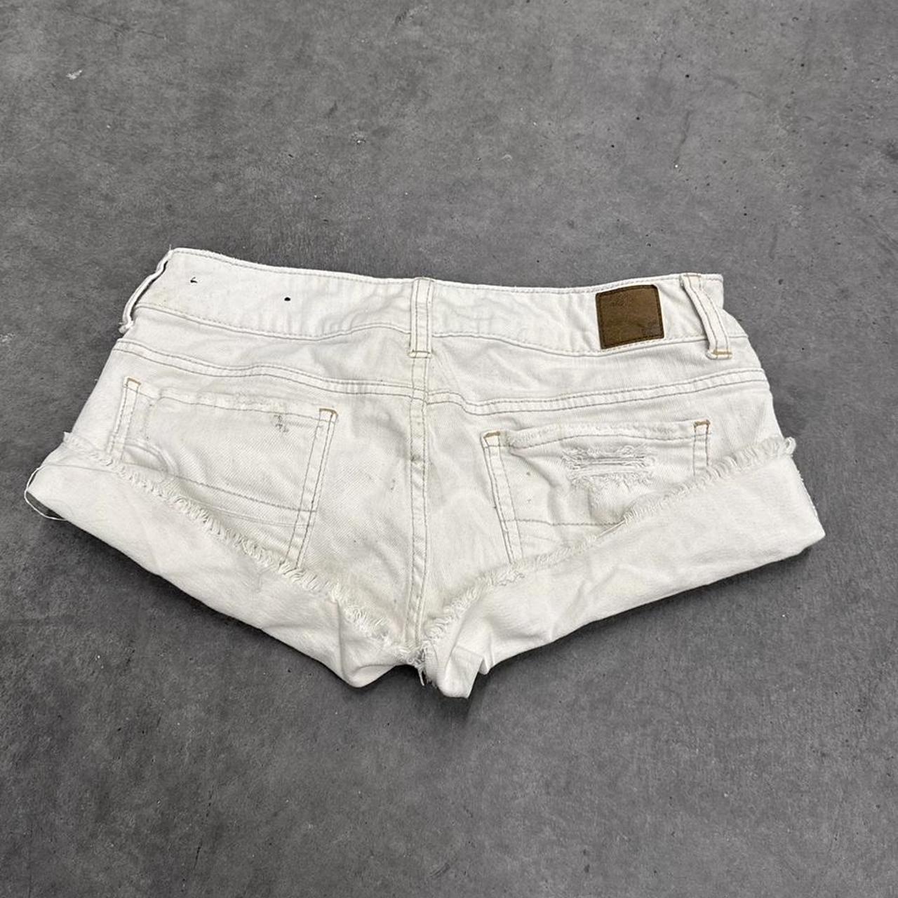 American Eagle Low Rise Denim Shorts White wash... | Depop