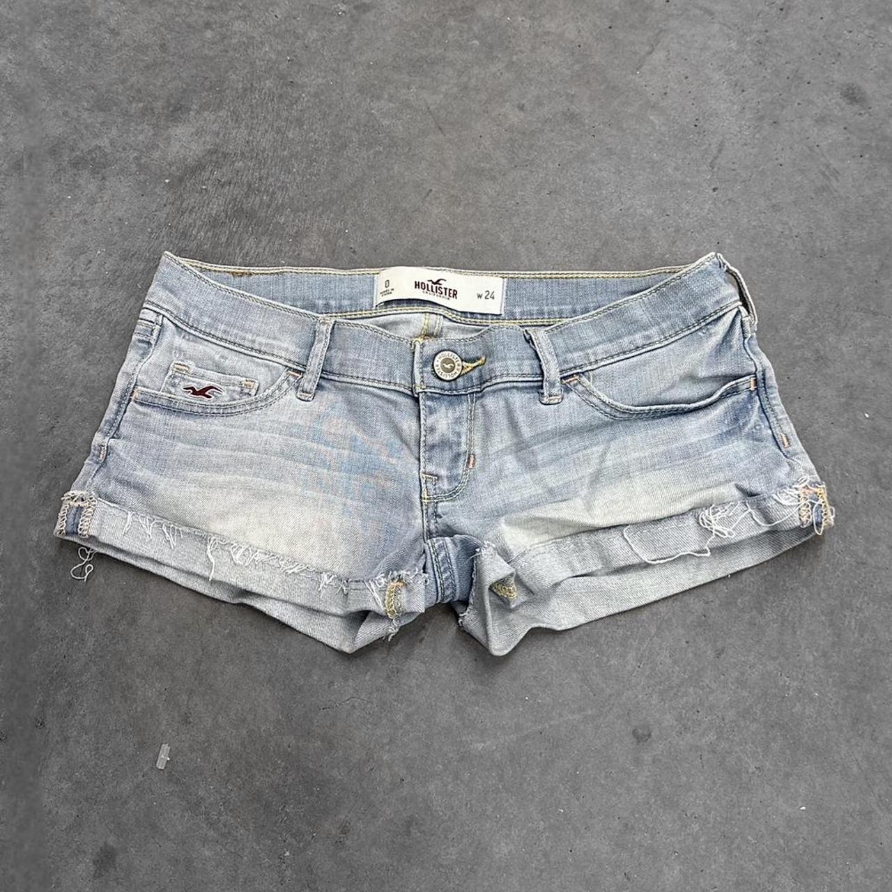 Hollister Low Rise Denim Shorts Light wash denim,... | Depop