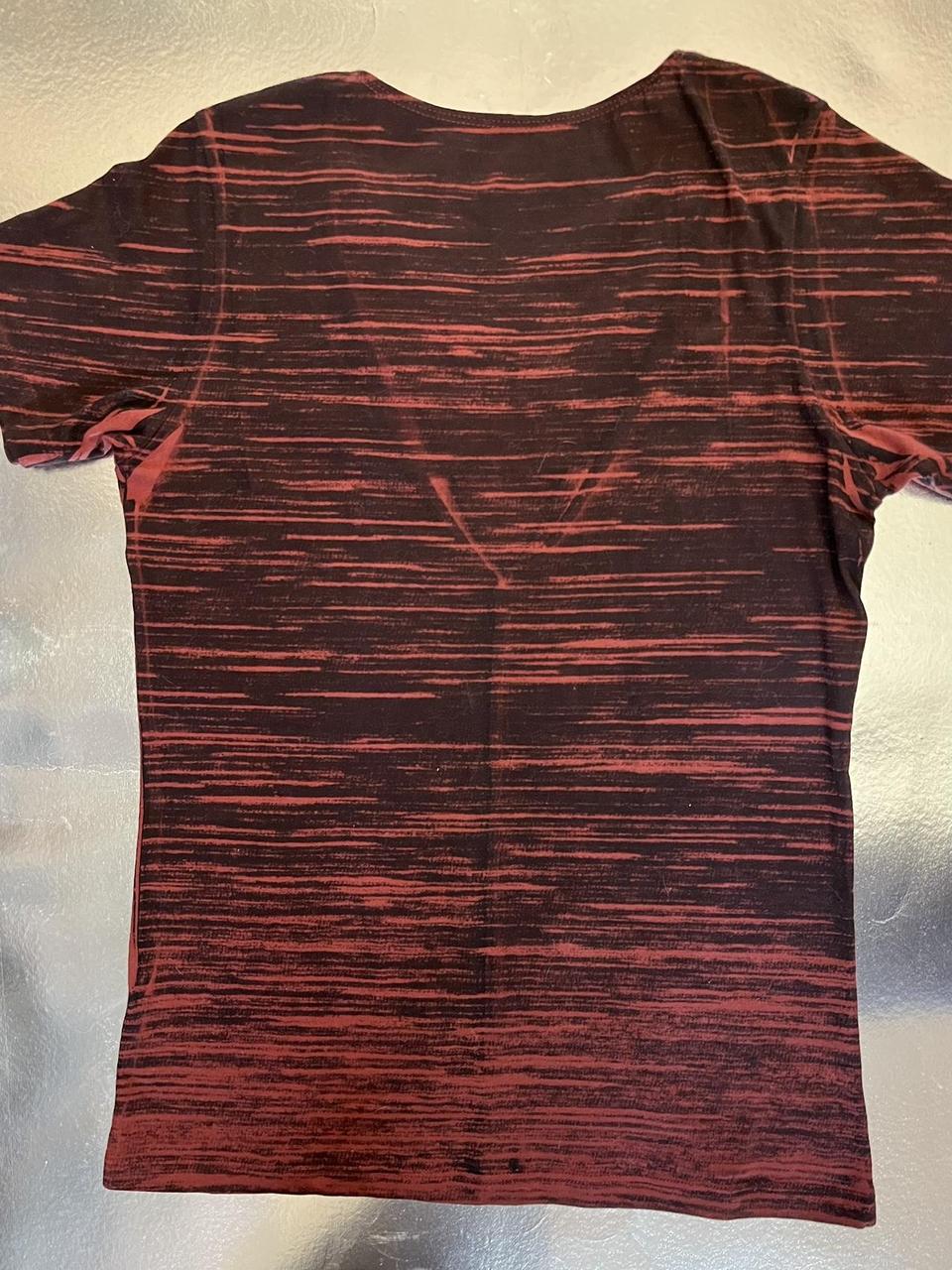 Affliction Red Bedazzled Cross Wing Graphic Shirt in... - Depop