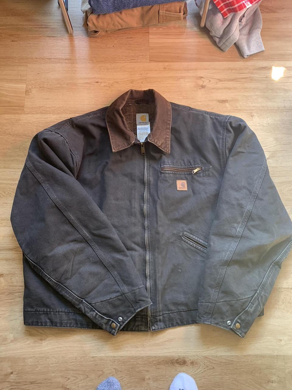 Vintage j97 carhartt Detroit jacket Size xxl 26 pit... - Depop