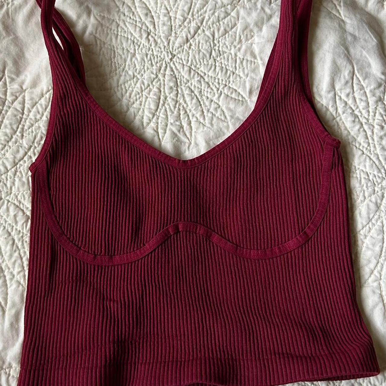 Burgundy Intimately by Free People ribbed tank🥀 tag... | Depop