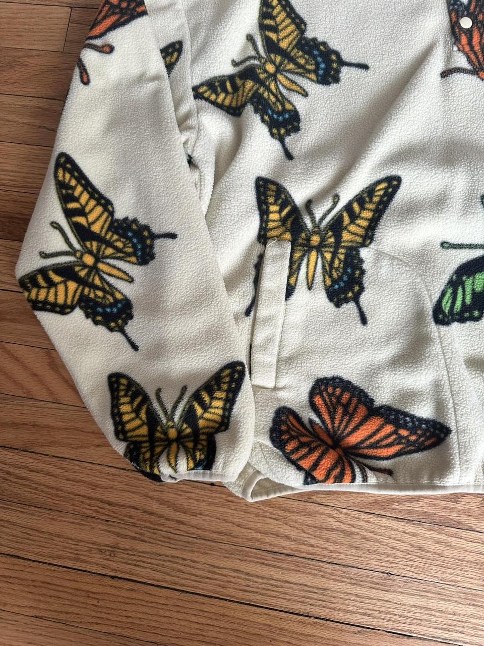 PARKS PROJECT cream color butterfly graphic fleece... - Depop
