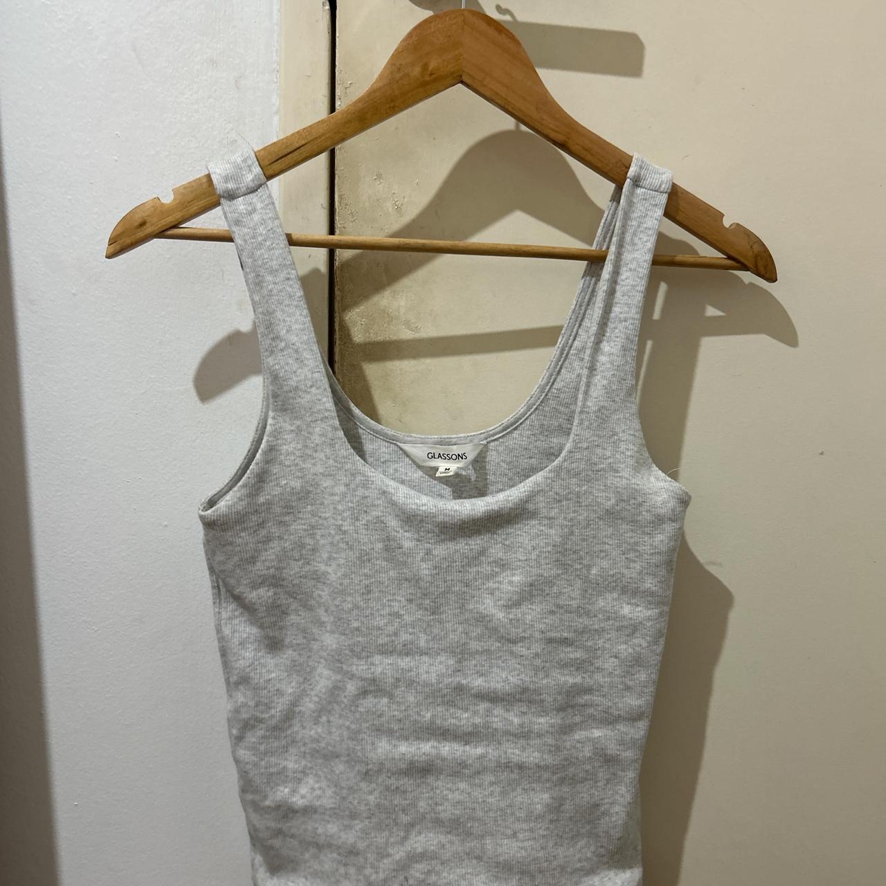 Glassons grey ribbed square neck tank Never worn,... | Depop