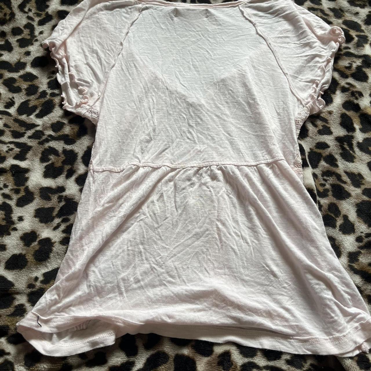 Abercrombie baby pink babydoll top with lace... | Depop