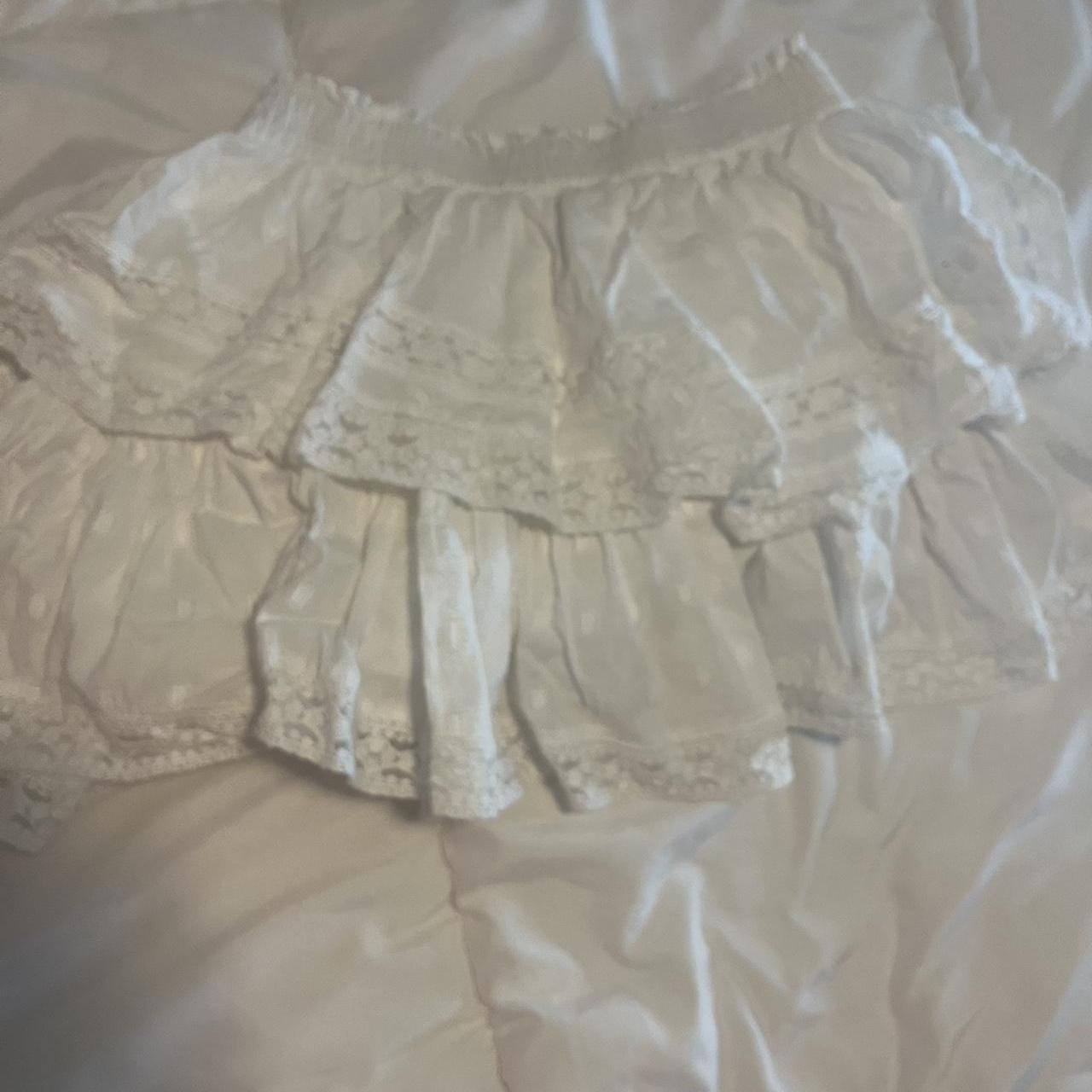 American eagle White lace ruffle skirt | Depop