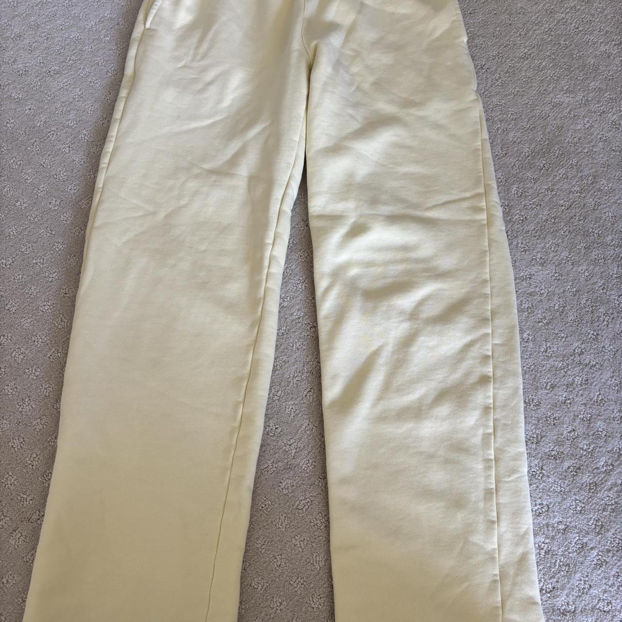 light yellow TNA Cozy sweatpants #loungewear #tna... | Depop