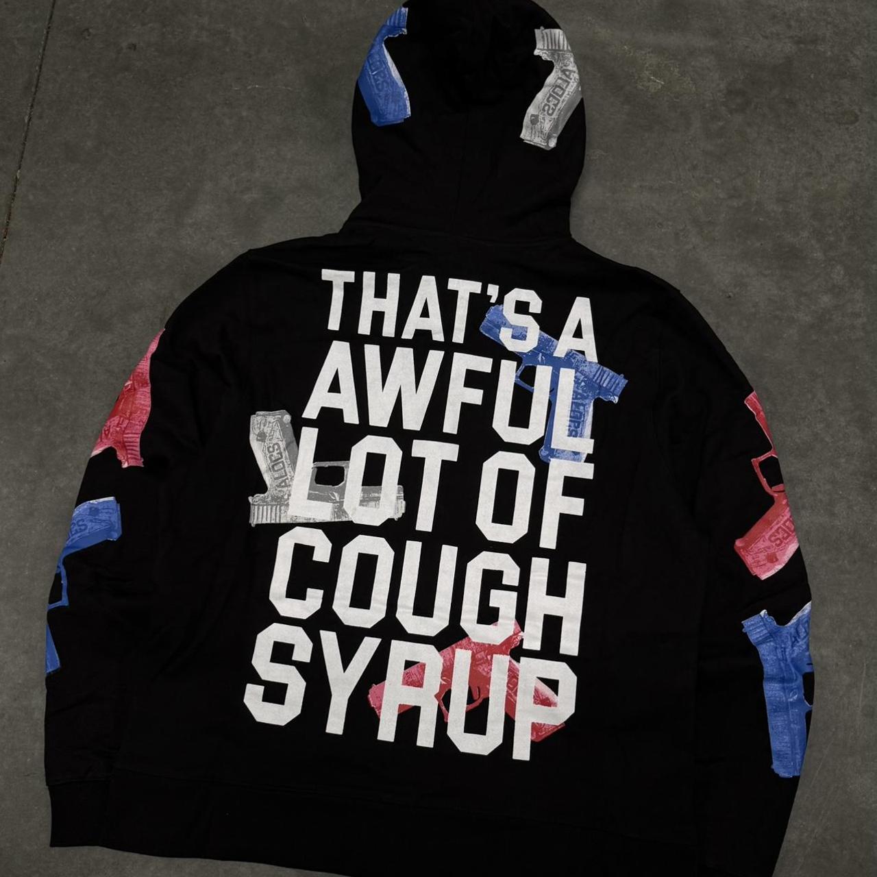 Awful Lot of Cough Syrup Gun Hoodie Full Zip... | Depop