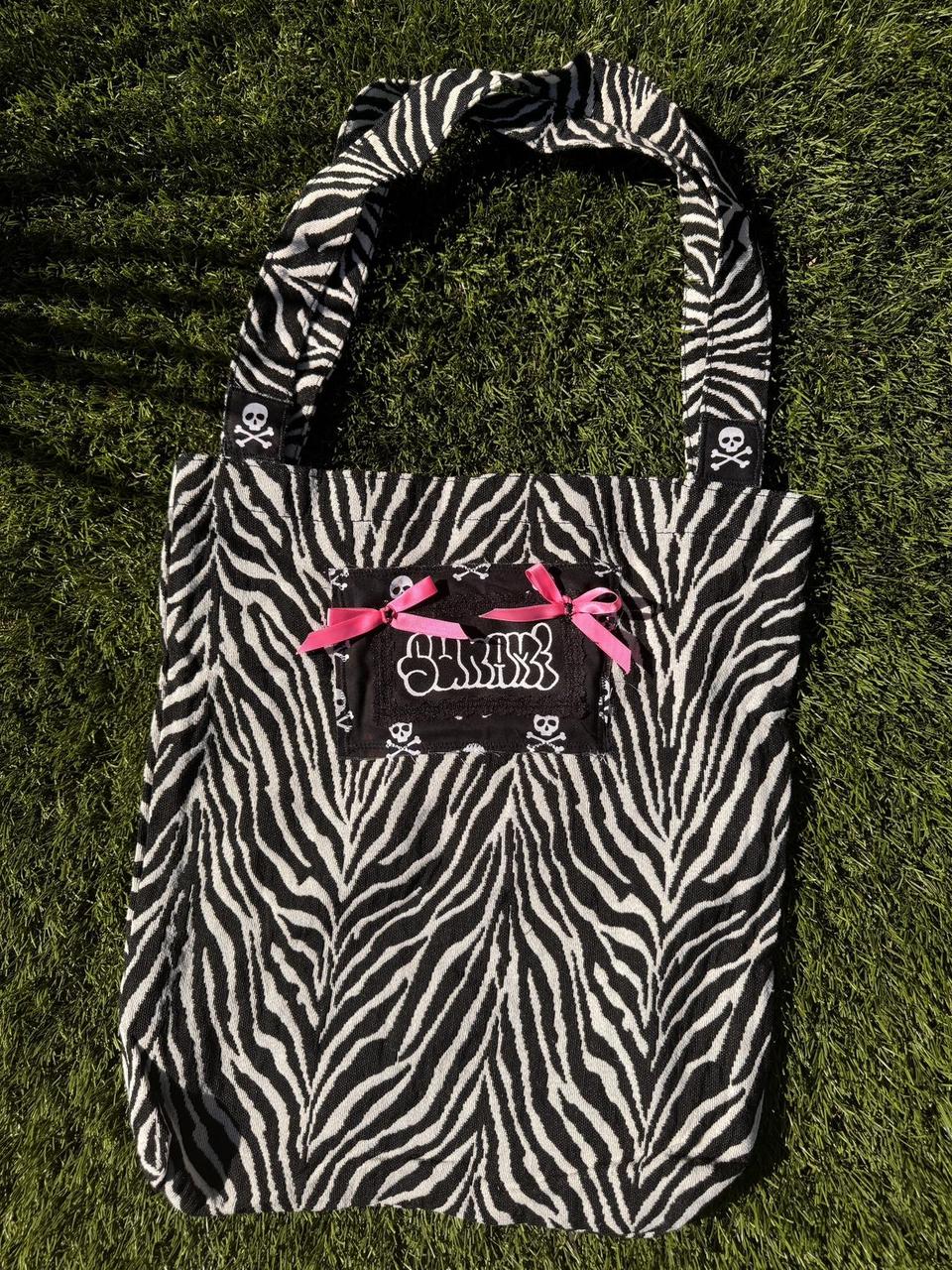 ZEEBRA PRINT SUNAMI TOTE BAG ~screenprinted patch... - Depop