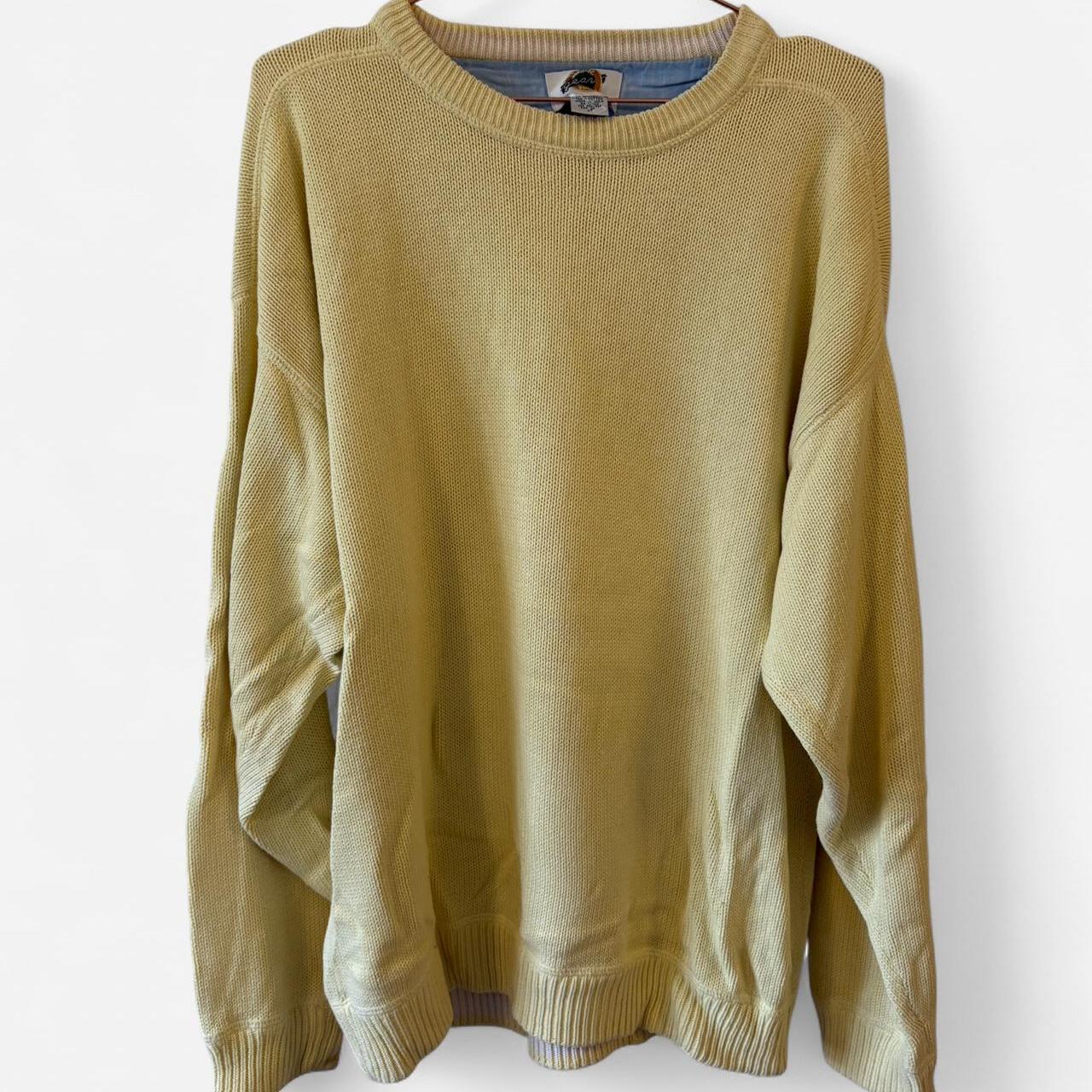 Beautiful vintage lemon yellow sweater. 100% cotton.... | Depop