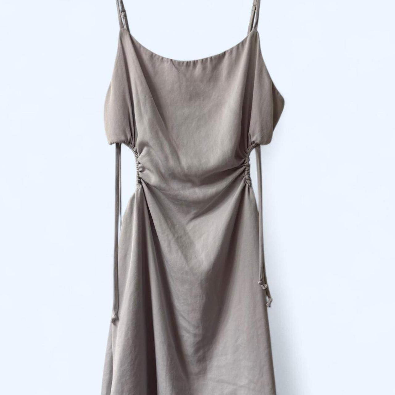 Slate grey mini dress, side cutouts with adjustable... | Depop