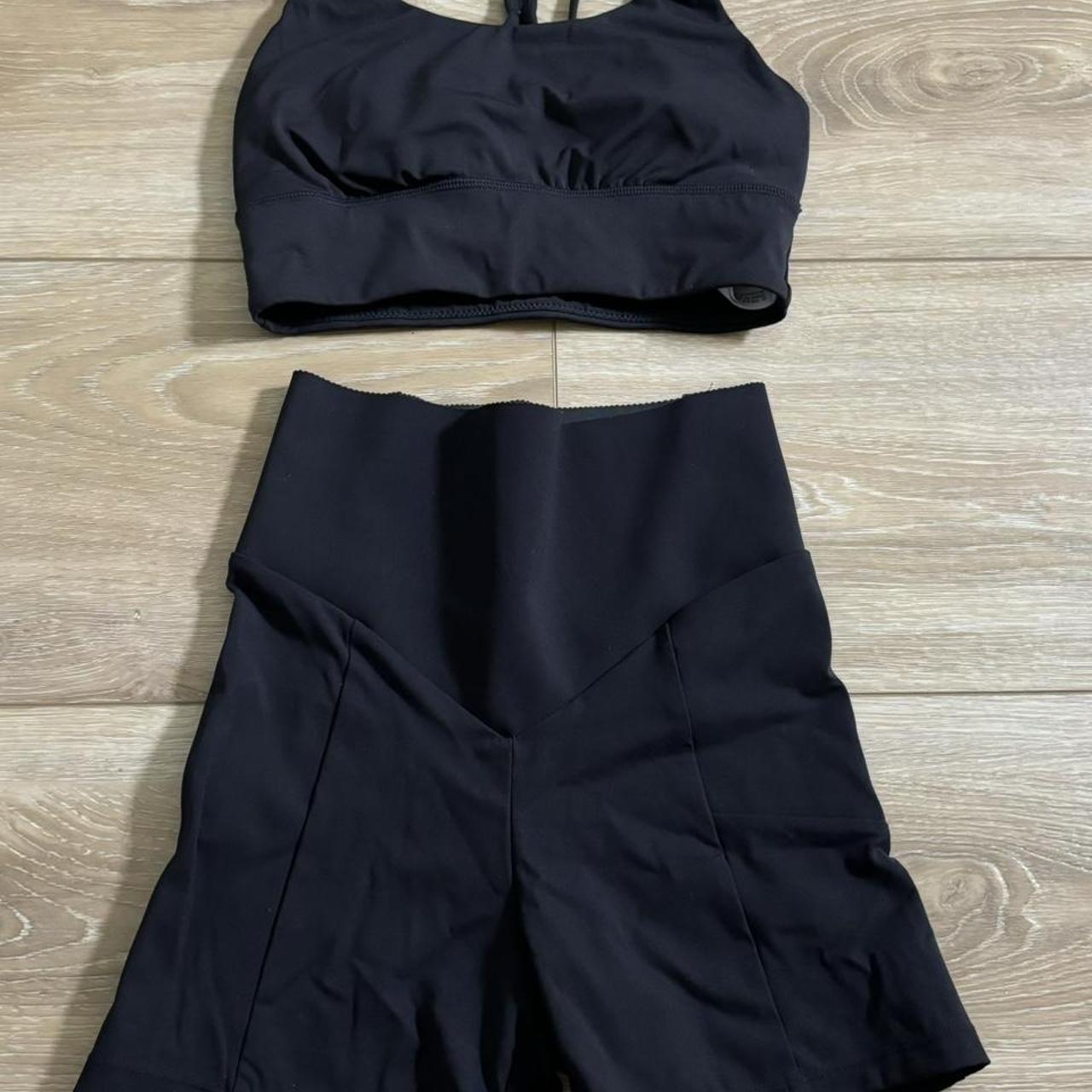super cute black oysho workout set! sports bra with... - Depop