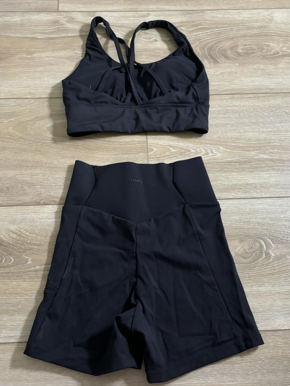 super cute black oysho workout set! sports bra with... - Depop