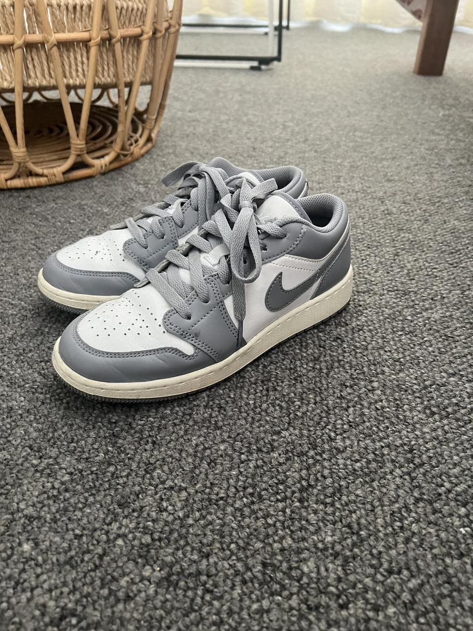 NIKE low top Jordan’s in grey - women’s US7 - worn a... - Depop