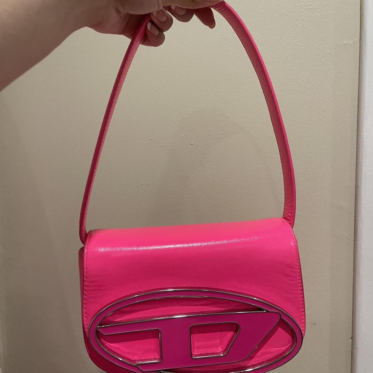 Pink Diesel handbag. Lightly used. bold beautiful... - Depop