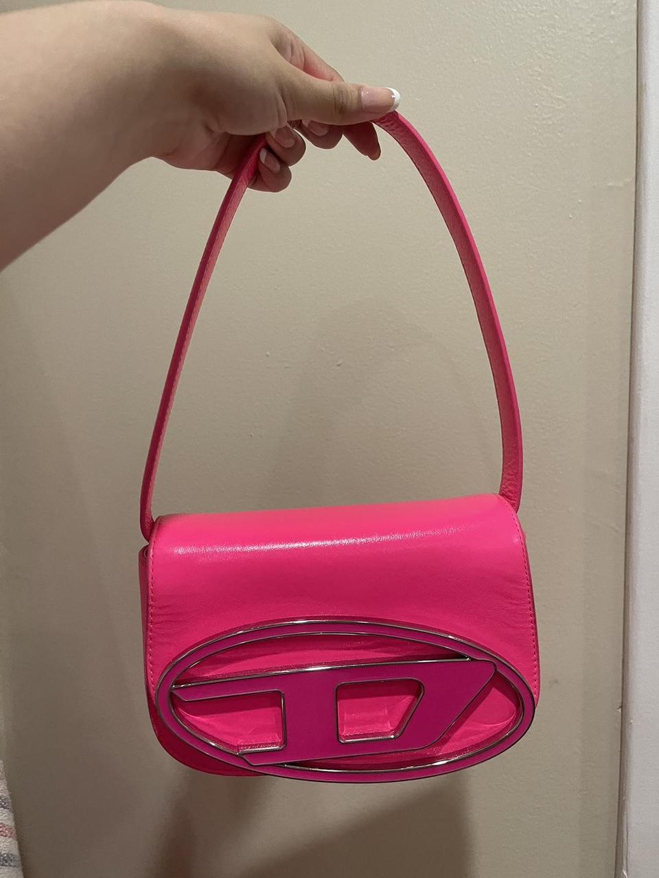 Pink Diesel handbag. Lightly used. bold beautiful... - Depop