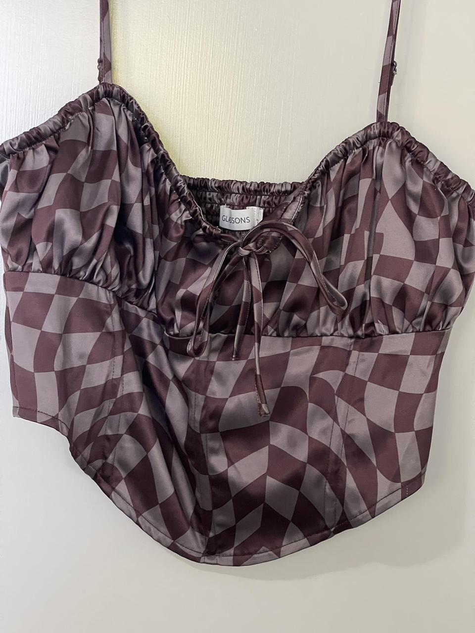 Glassons checkered corset top. Why be a red flag... - Depop