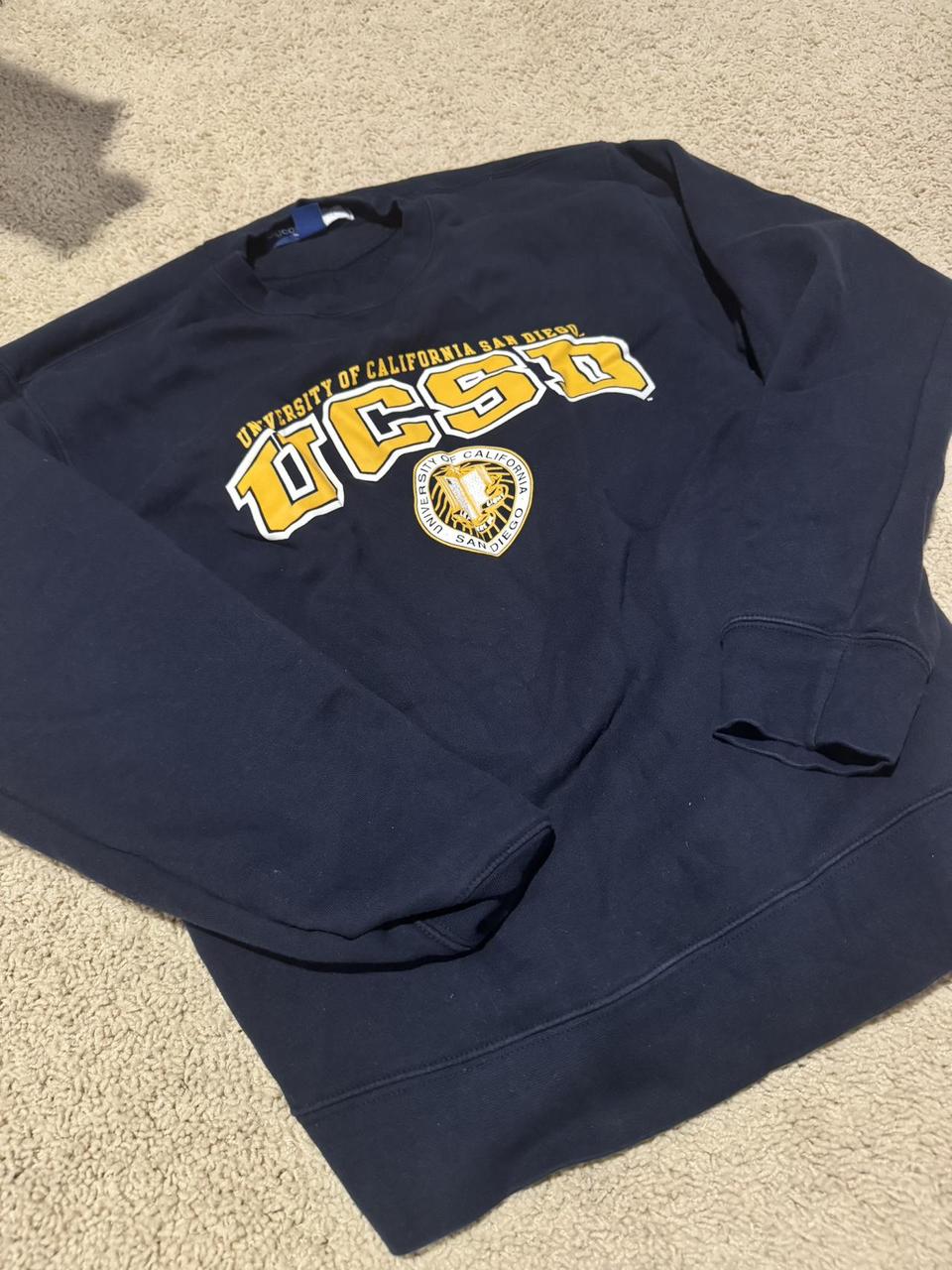 UCSD Tritons Crewneck in Navy Blue Screen Printed... - Depop