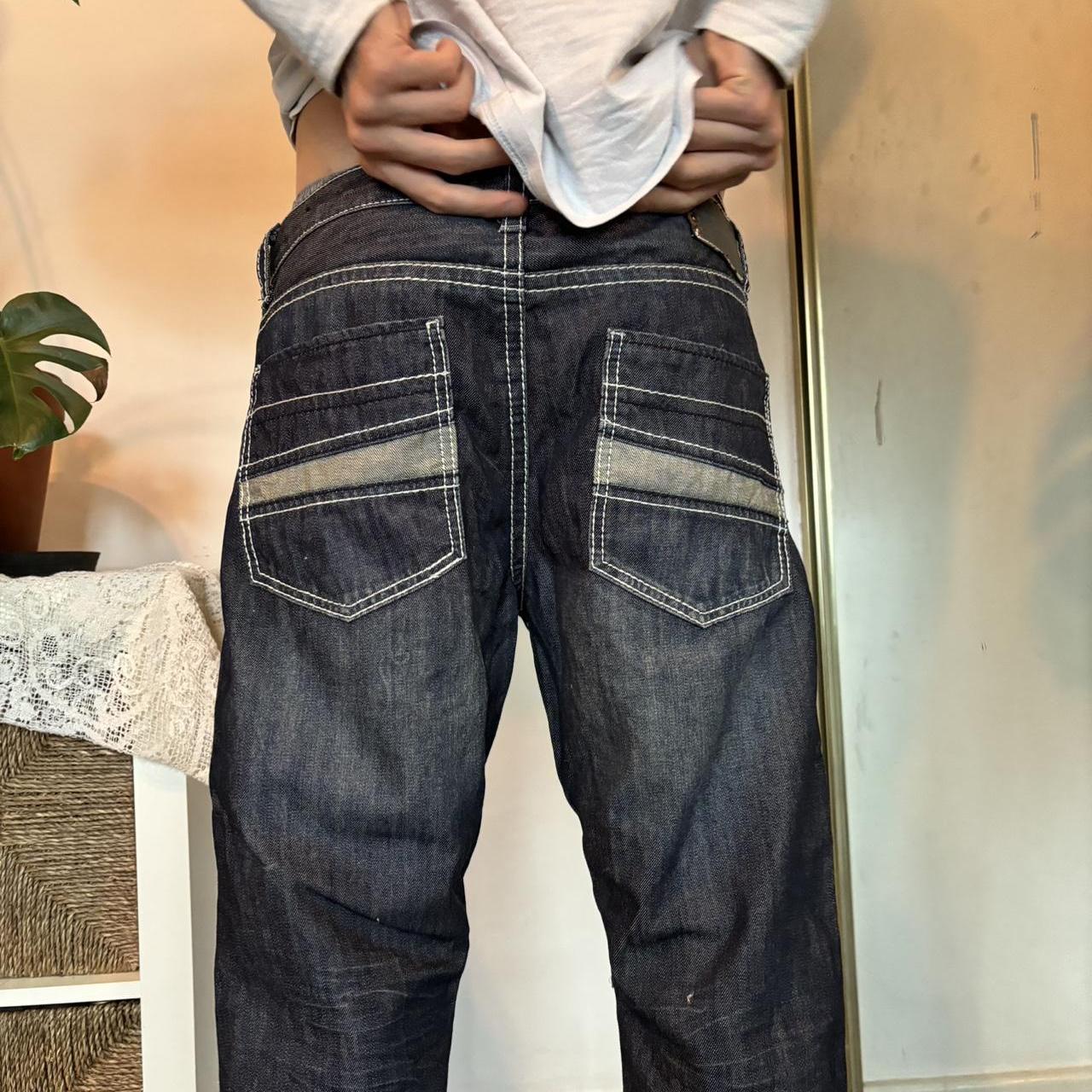 Denim jeans with cool pockets and stitching 👖🪩 shown... - Depop