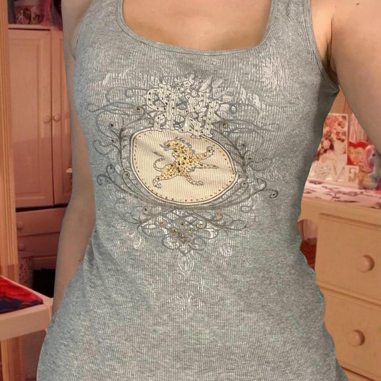 Bedazzled tank from the 2000s super cute excellent... | Depop