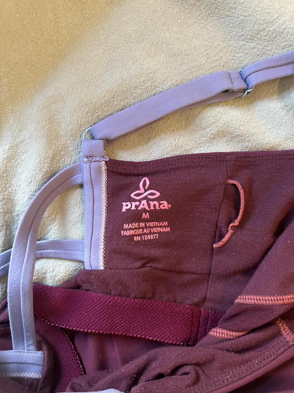 2000s burgundy and purple tank top with built-in bra... - Depop