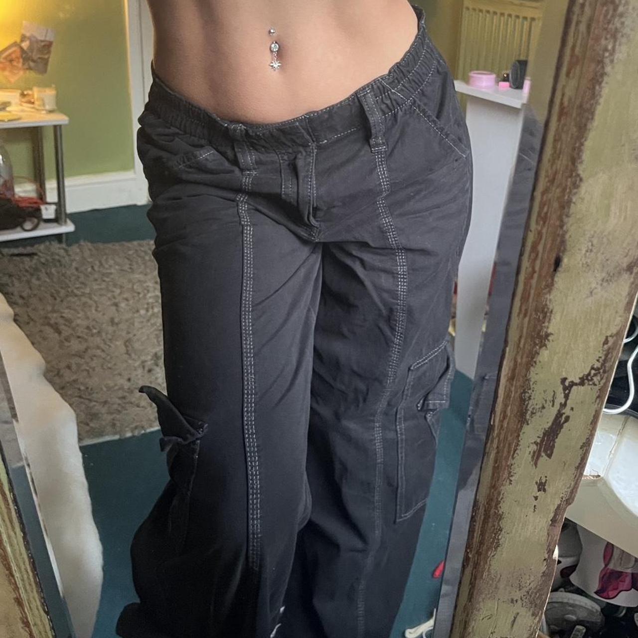 Urban outfitters black dragon patchwork cargos Size... | Depop