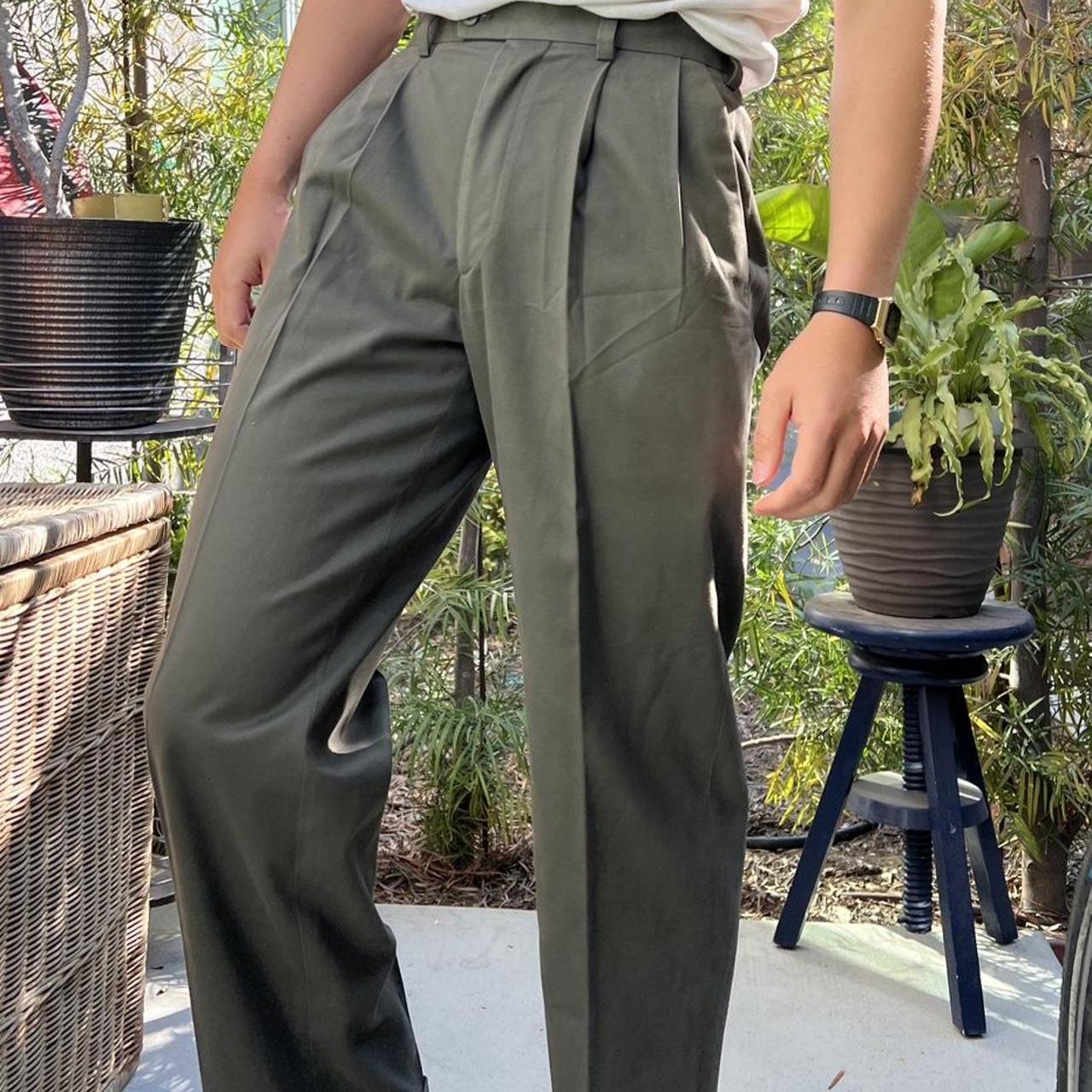 Vtg pleated wide leg dapper dress pants trousers Ald... | Depop