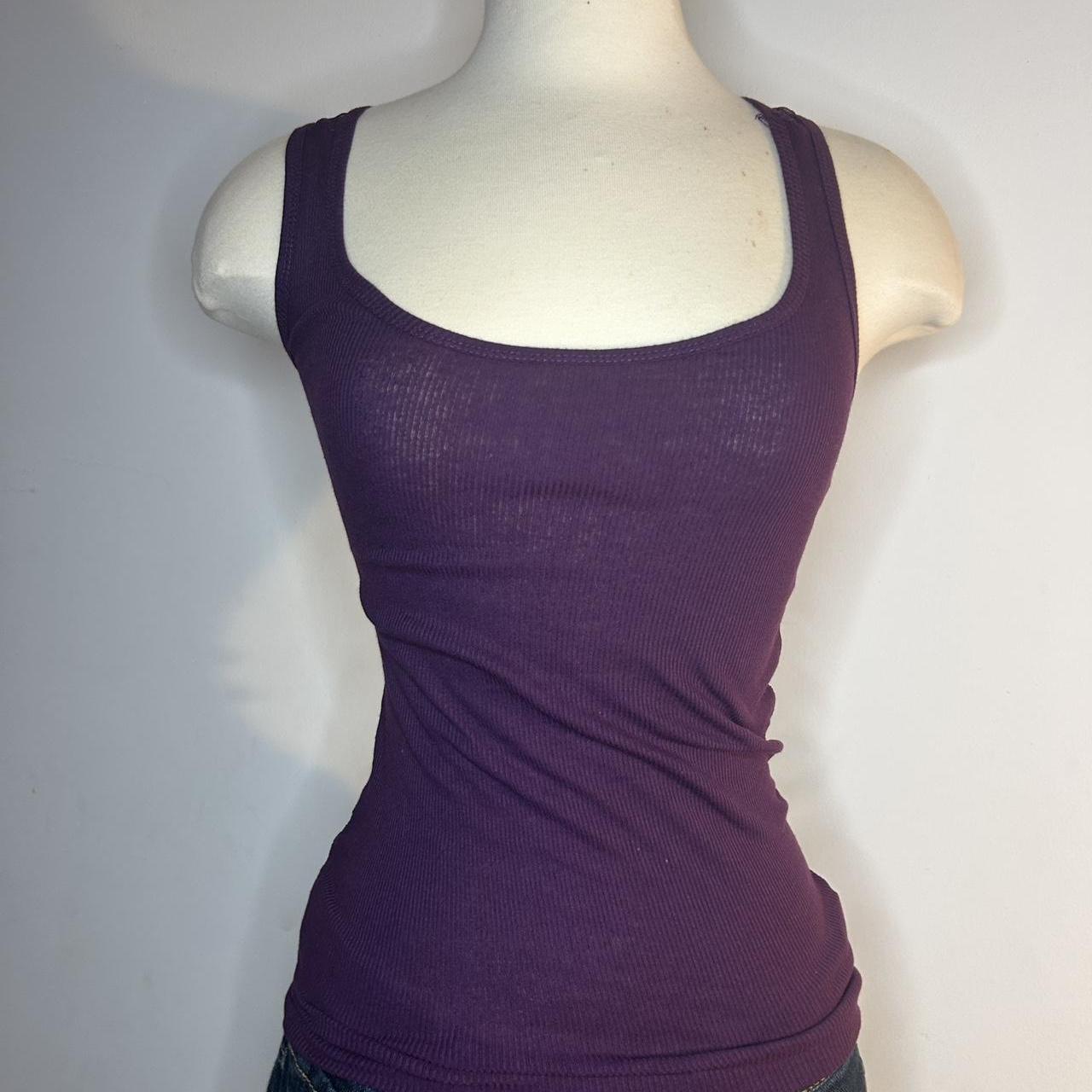 NWOT dead stock purple lace tank top Measurements... | Depop