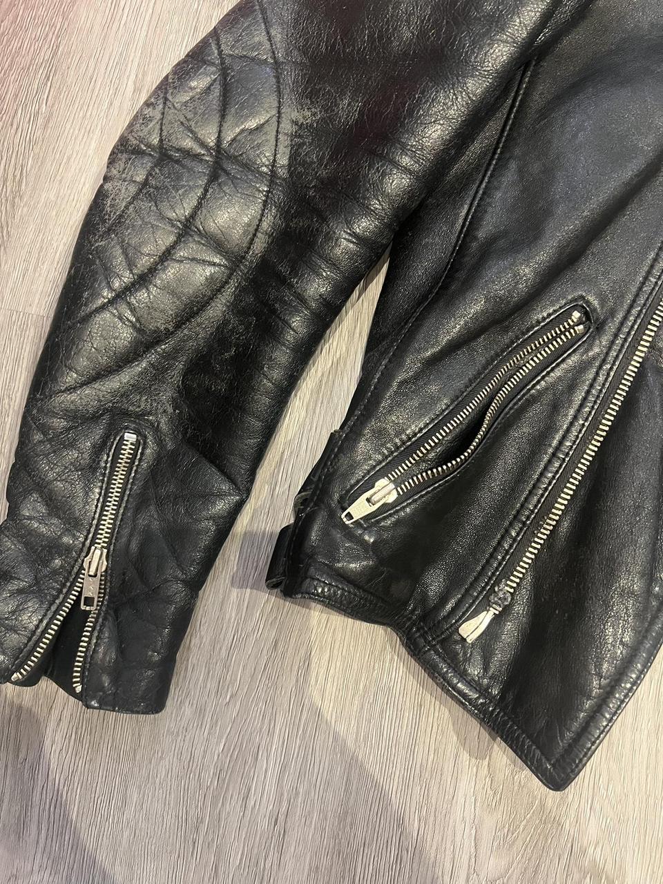 Heavy Duty Leather Motorcycle Jacket with Elbow Pads... - Depop