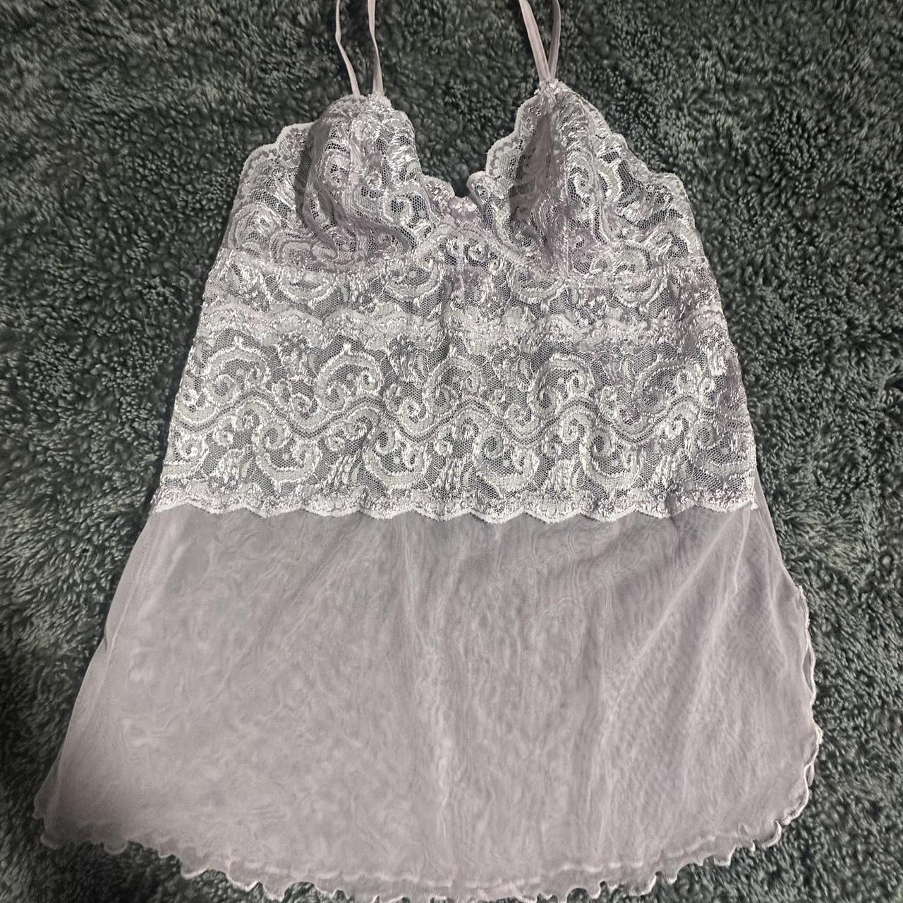 light Purple lace cami top with adjustable straps... | Depop