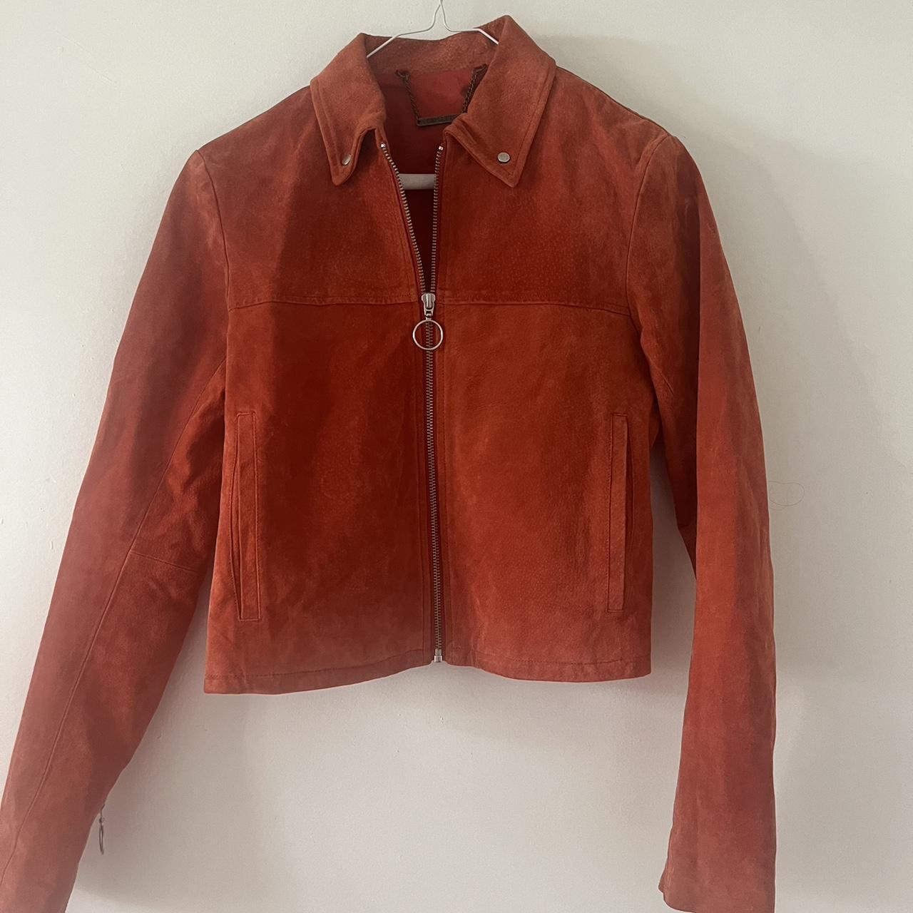 Adorable burnt orange suede jacket - Depop